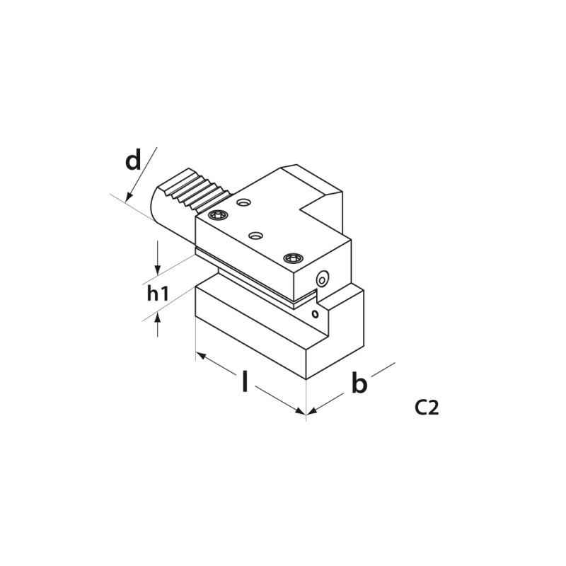 Porte outil VDI DIN 69880 forme C2 axial à gauche| Attachement VDI ...